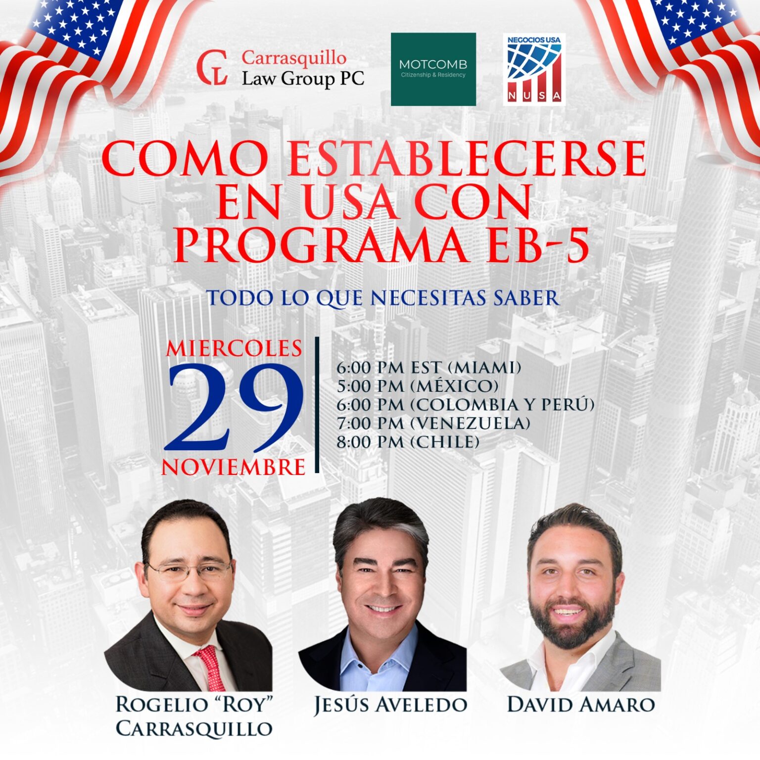 Webinar: “How to settle in the USA with the EB-5 program: Everything you need to know ...